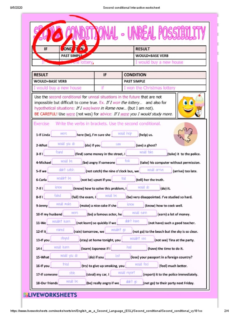 Second Conditional Interactive Worksheet | PDF