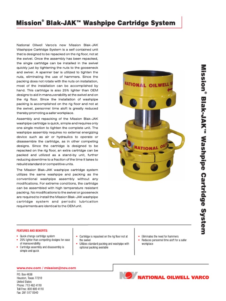 Blak Jak 5000 Washpipe System Flyer D391000302 MKT 001 PDF | PDF