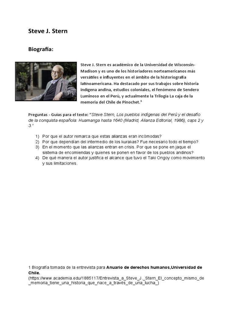 Biografía de Steve J. Stern | PDF | Ciencias sociales | Historia