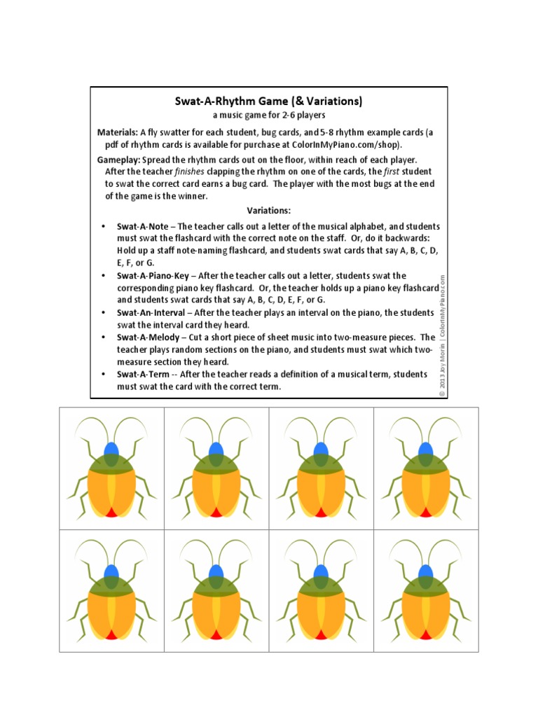 Swat - A - Rhythm Game (& Variations) | PDF | Entertainment (General)