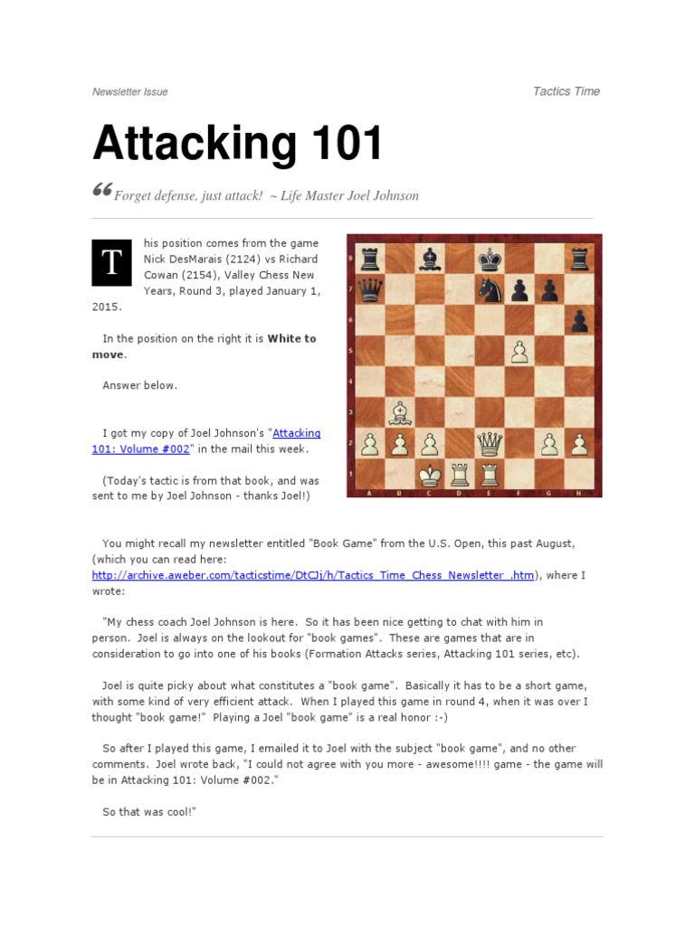 Attacking 101: Forget Defense, Just Attack! Life Master Joel Johnson ...