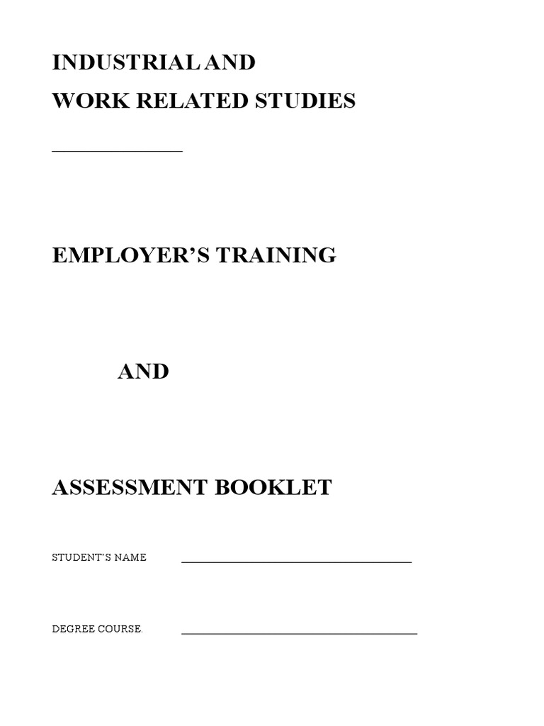 Industrial and Work Related Studies: Student'S Name | PDF ...