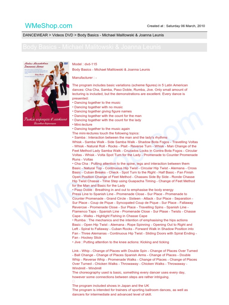 Dance Basics | PDF | Dances | Ballroom Dance