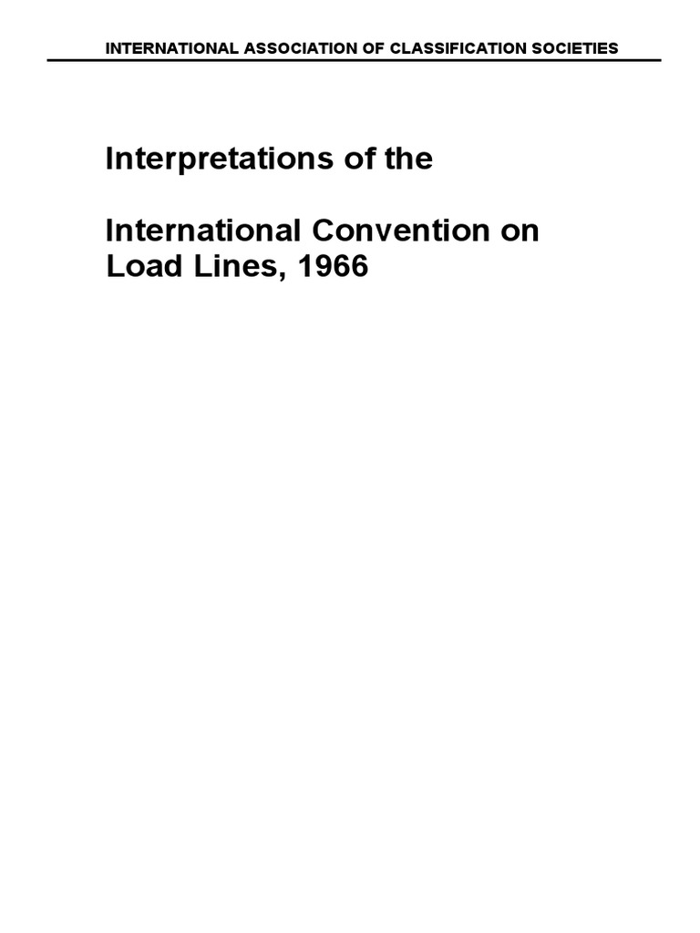 Interpretations of The International Convention On Load Lines, 1966 | PDF