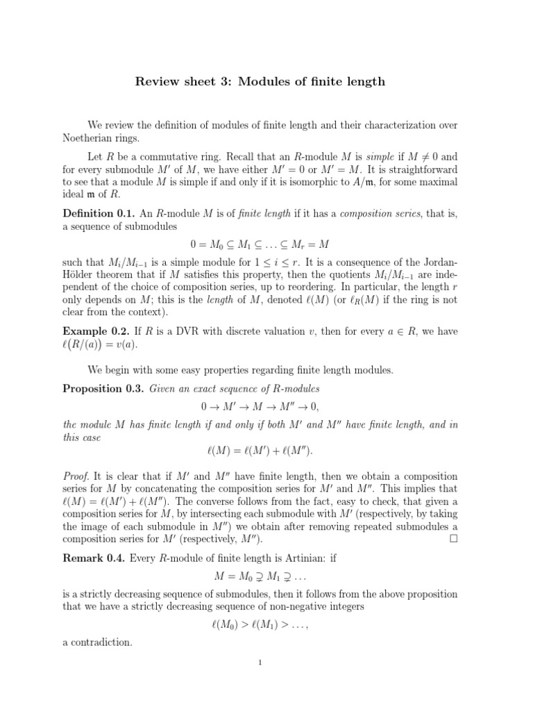 Longitud de Un Modulo 3 | PDF | Module (Mathematics) | Ring (Mathematics)