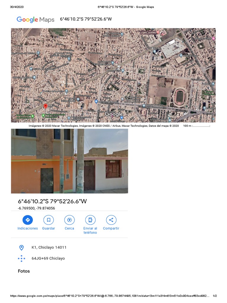 Ubicación en Google Maps: Chiclayo | PDF