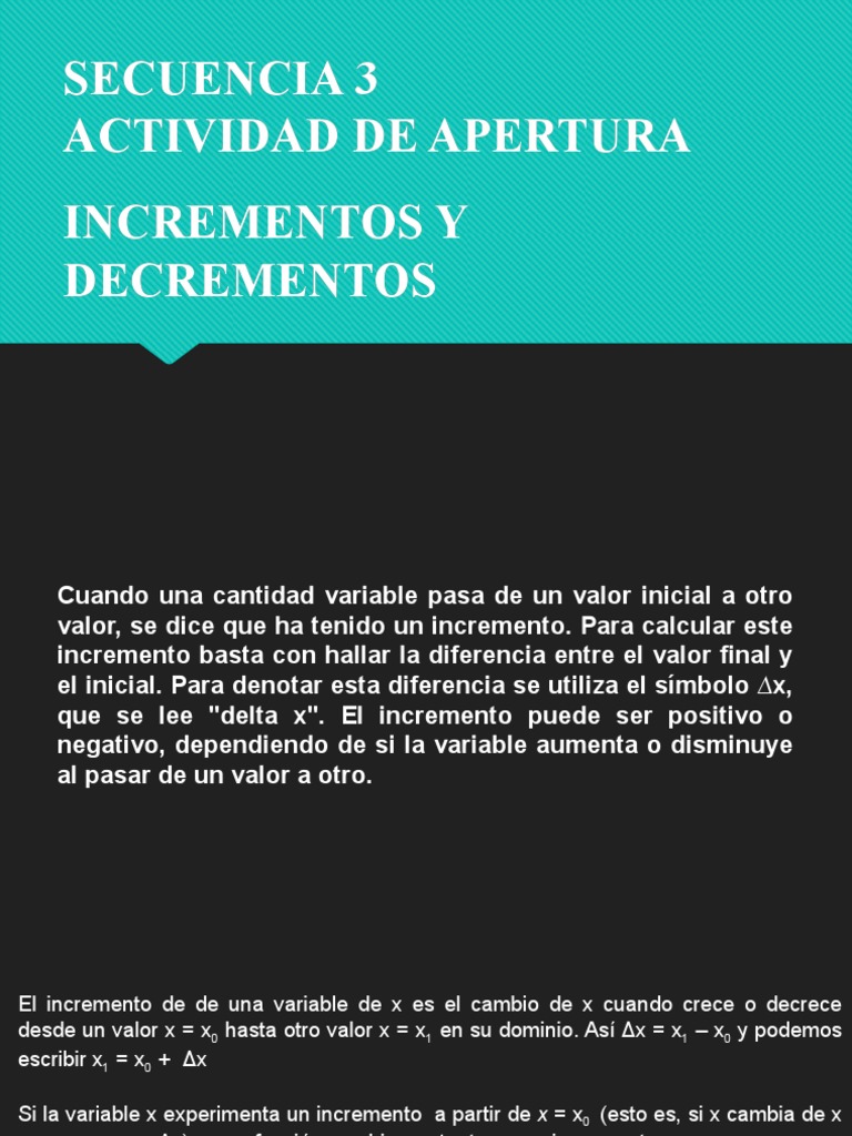 Incrementos y Decrementos | PDF | Función (Matemáticas) | Derivado