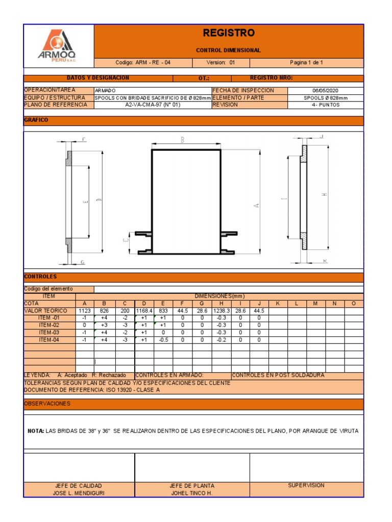 Control Dimensional de Spool | PDF