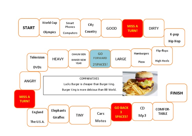 Comparative Adjectives Board Game | PDF