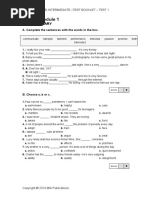 Pioneer Pre-Intermediate Tests Module 1 | PDF
