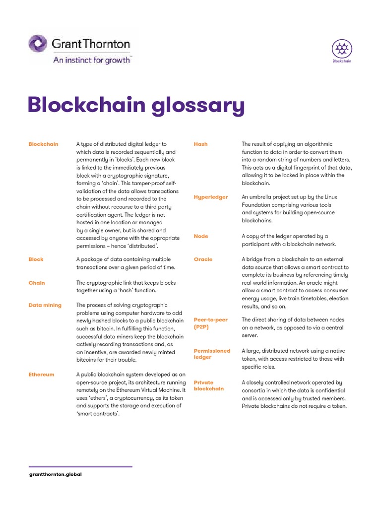 Blockchain Glossary PDF | PDF | Cryptocurrency | Cryptography