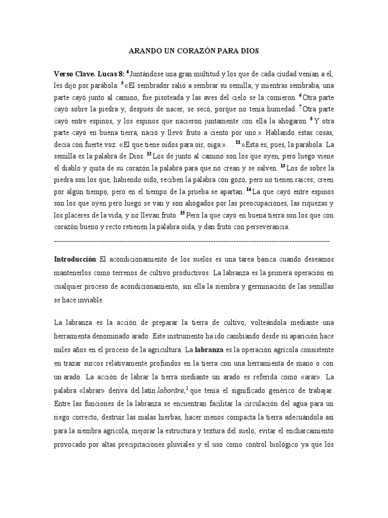 Tipos de Corazón en la Fe Cristiana | PDF | Labranza | Agricultura