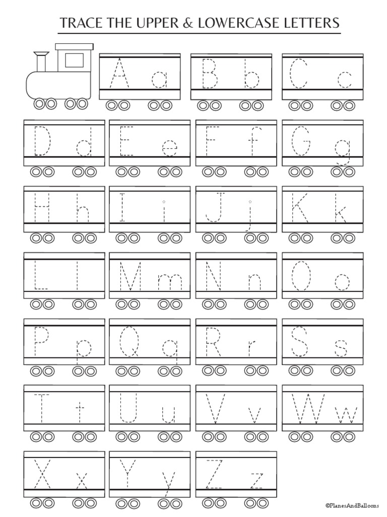 Alphabet Worksheets Letter Trace Train | PDF