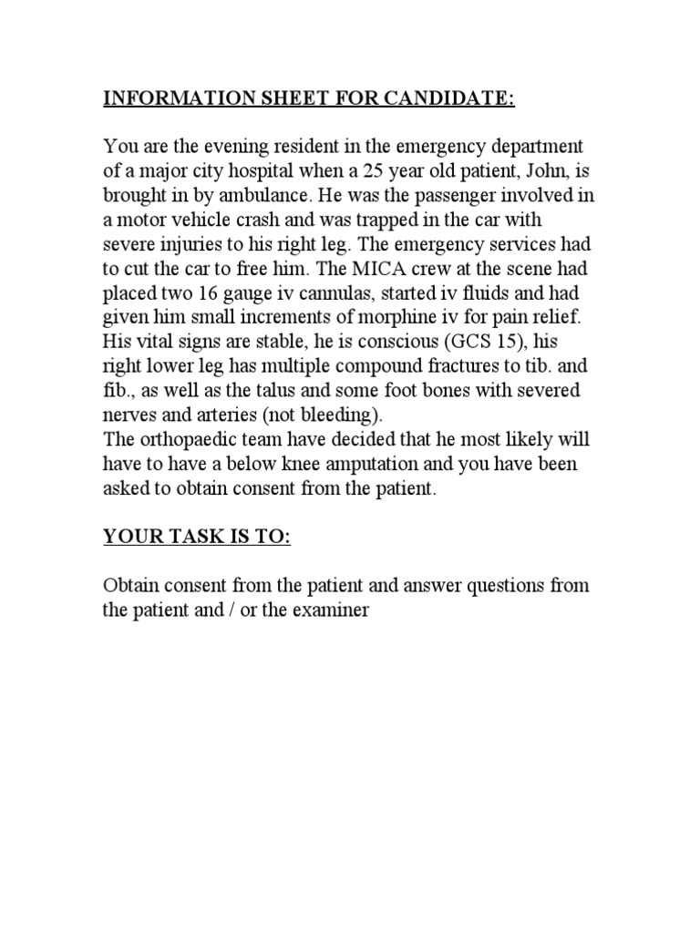 Informed Consent for Amputation Case Study | PDF | Informed Consent ...