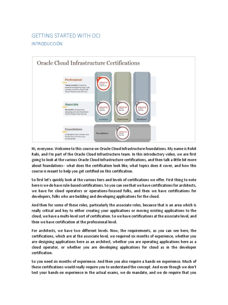 Oracle Cloud Infrastructure Foundations PDF | PDF | Virtualization | Cloud Computing