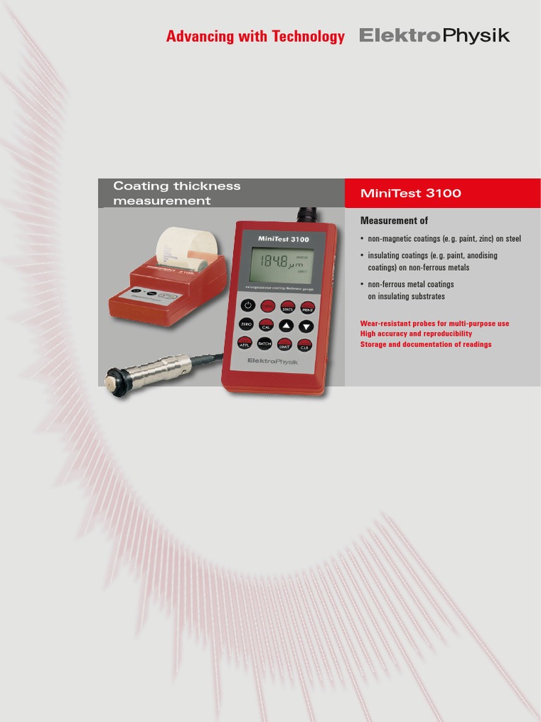 MiniTest 3100 en | PDF | Calibration | Coating