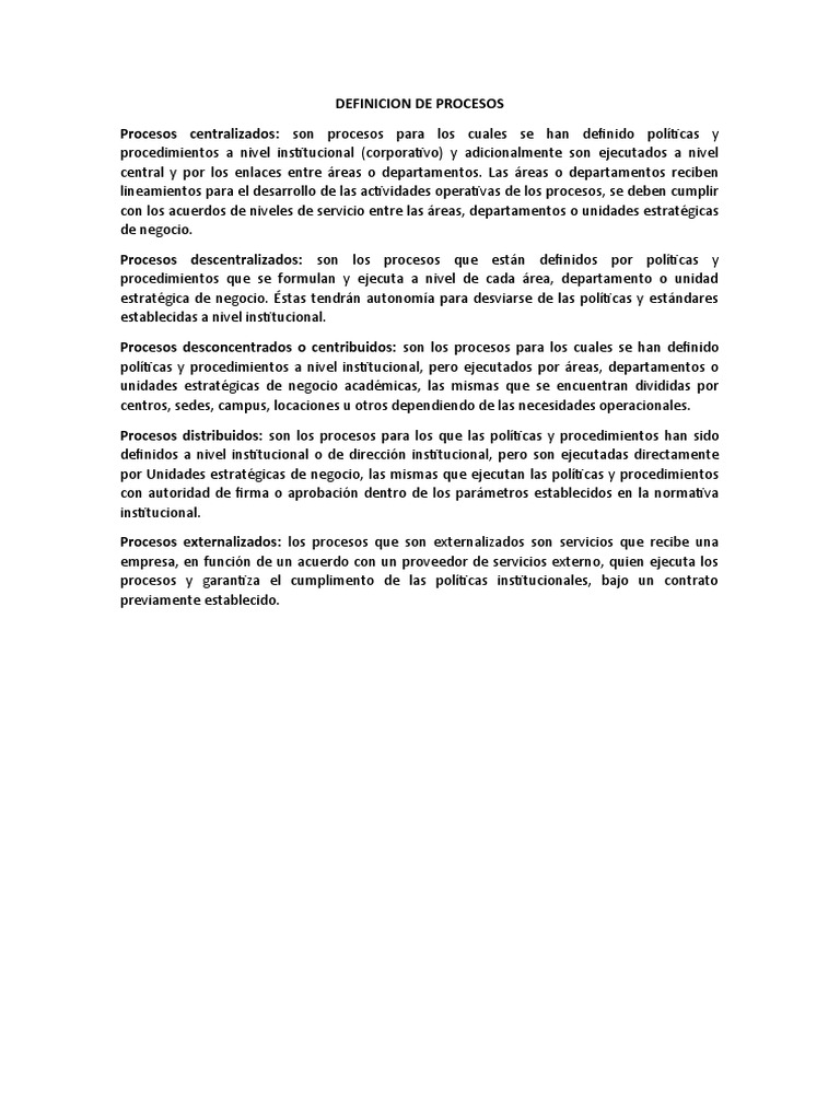 Definicion de Procesos | PDF
