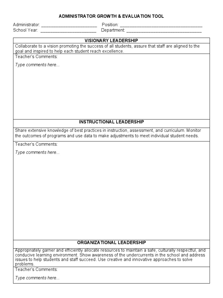 Administrator Growth and Evaluation | PDF