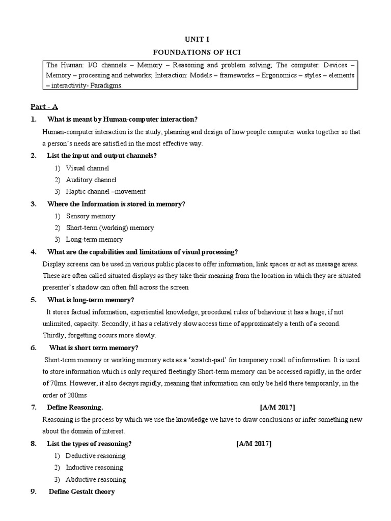 Unit I Foundations of Hci | PDF | Graphical User Interfaces | Human ...