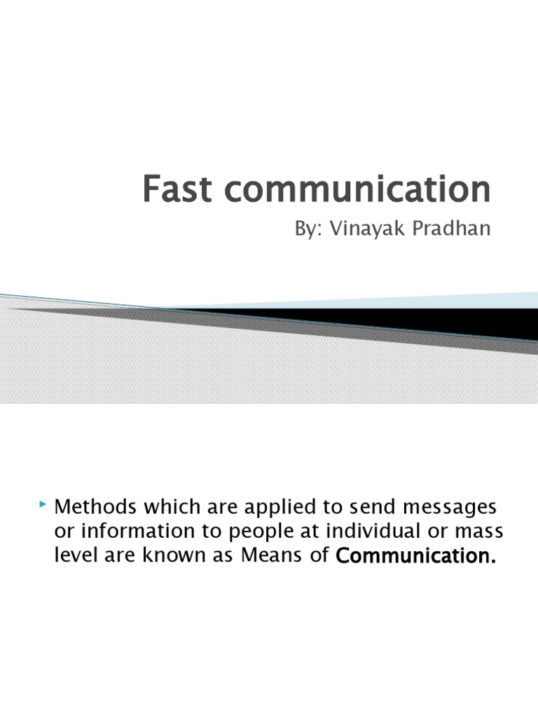Advantages of Fast Communication | PDF | Career & Growth | Social Science