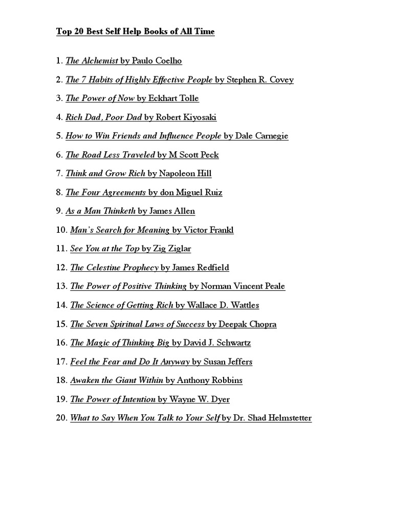 20 Self Help Books | PDF
