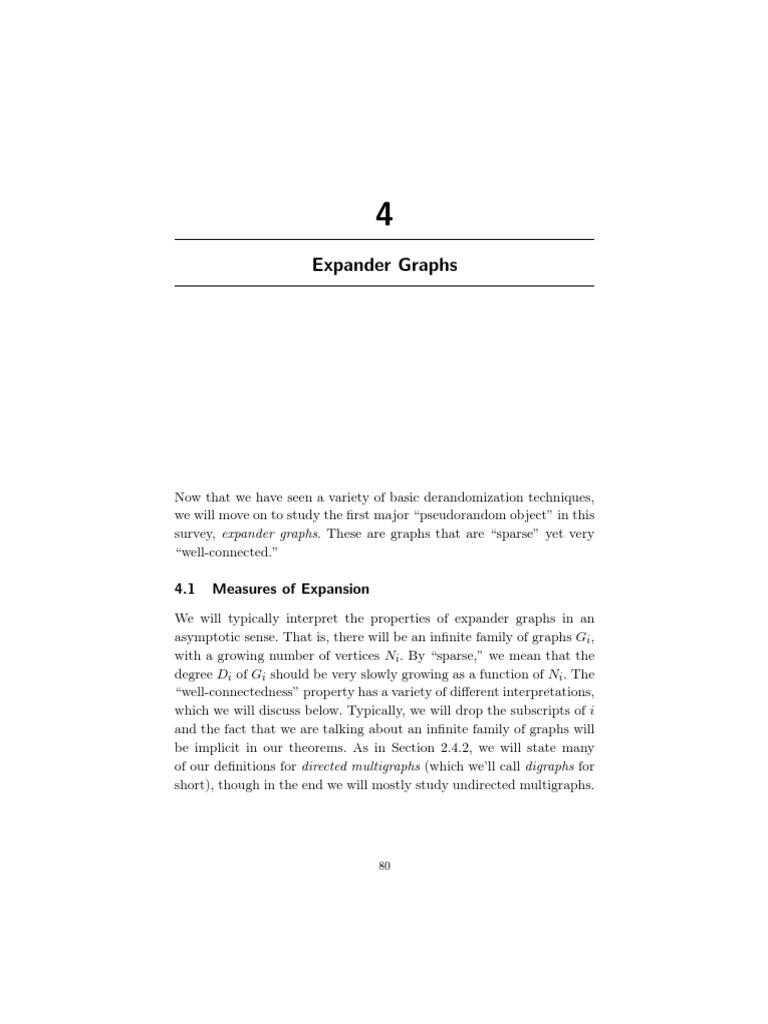 Expander Graphs: 4.1 Measures of Expansion | PDF | Vertex (Graph Theory) | Matrix (Mathematics)