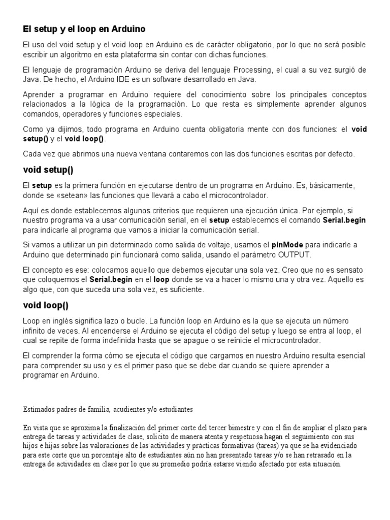 Funciones de Arduino | PDF | Arduino | Programa de computadora