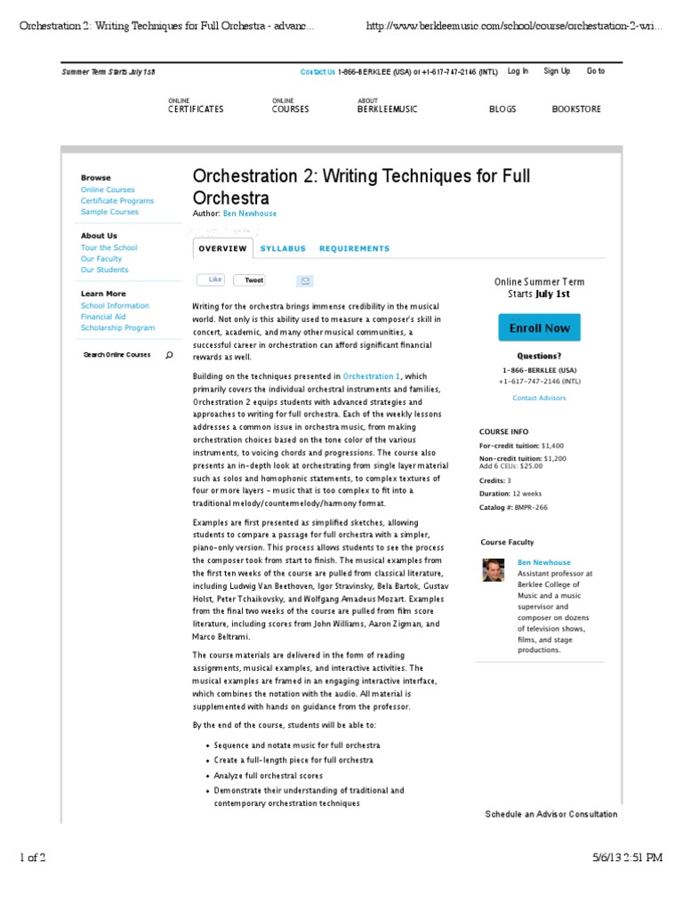 Orchestration 2: Writing Techniques For Full Orchestra - Advanced ...