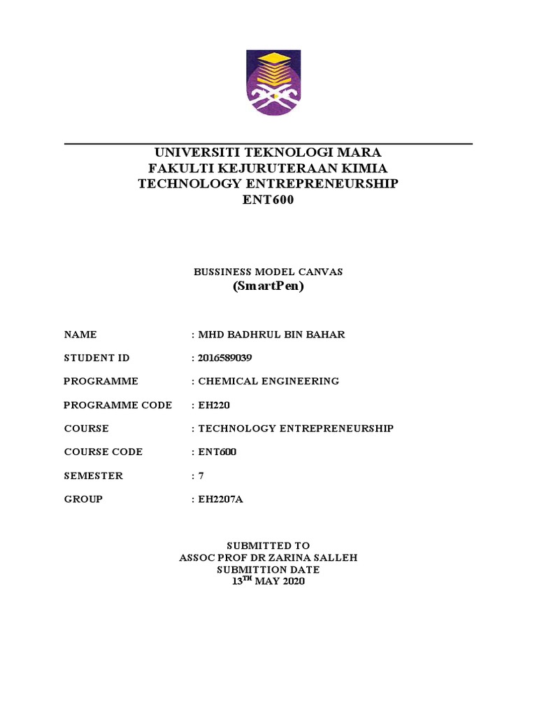 BMC Report Ent 600 | PDF | Business Model | Product (Business)