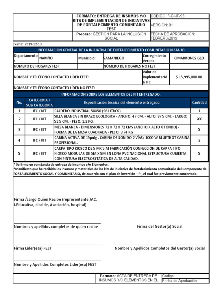 Formatos de Entrega Insumos Fest | PDF | Science | Ciencia y Tecnología