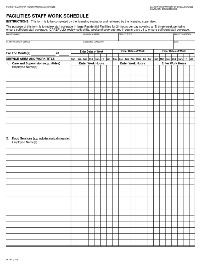 Staff Work Schedule Template | PDF | Health Care | Medicine