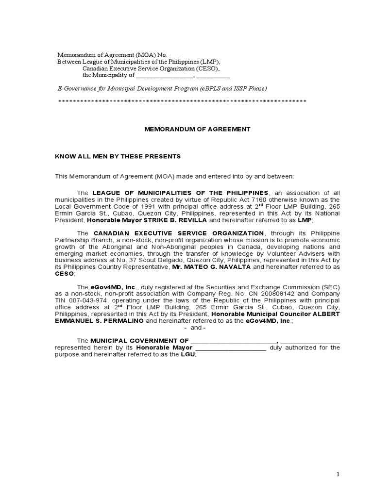 E-Governance For Municipal Development Program (eBPLS and ISSP Phase ...