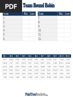 10 Team Round Robin Printable Tournament Bracket | PDF | Tournament ...