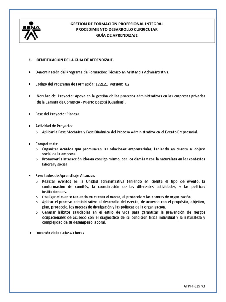 2 GFPI-F-019 - Formato - Guia - de - Aprendizaje - EVENTOS EMPRESARIALES | PDF | Aprendizaje ...
