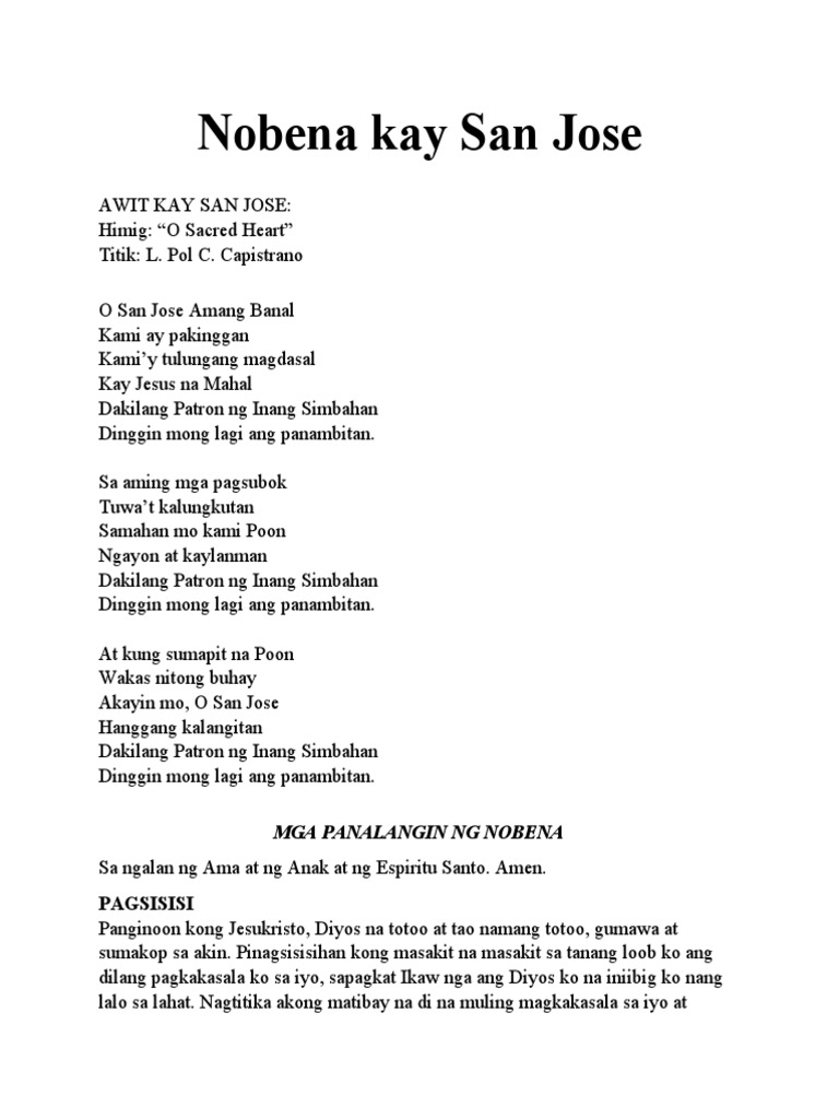 Nobena Kay San Jose | PDF