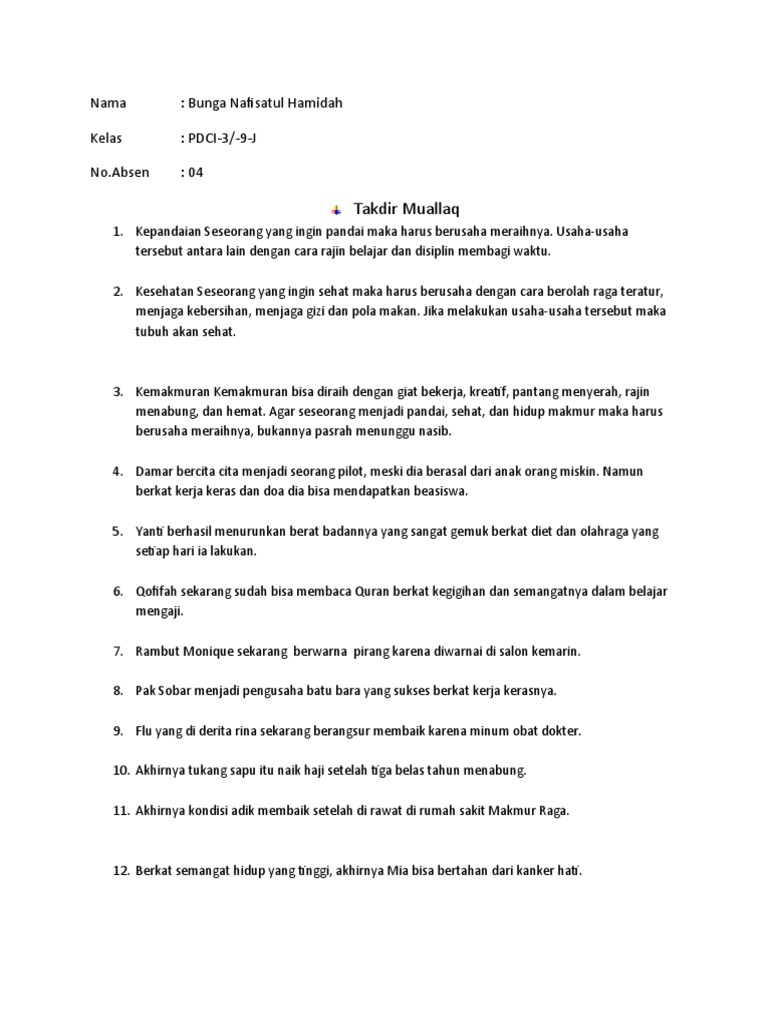 Takddir Muallaq Dan Mubram | PDF