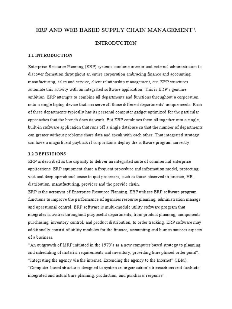 Erp and Web Based Supply Chain Management | PDF | Enterprise Resource Planning | Economies