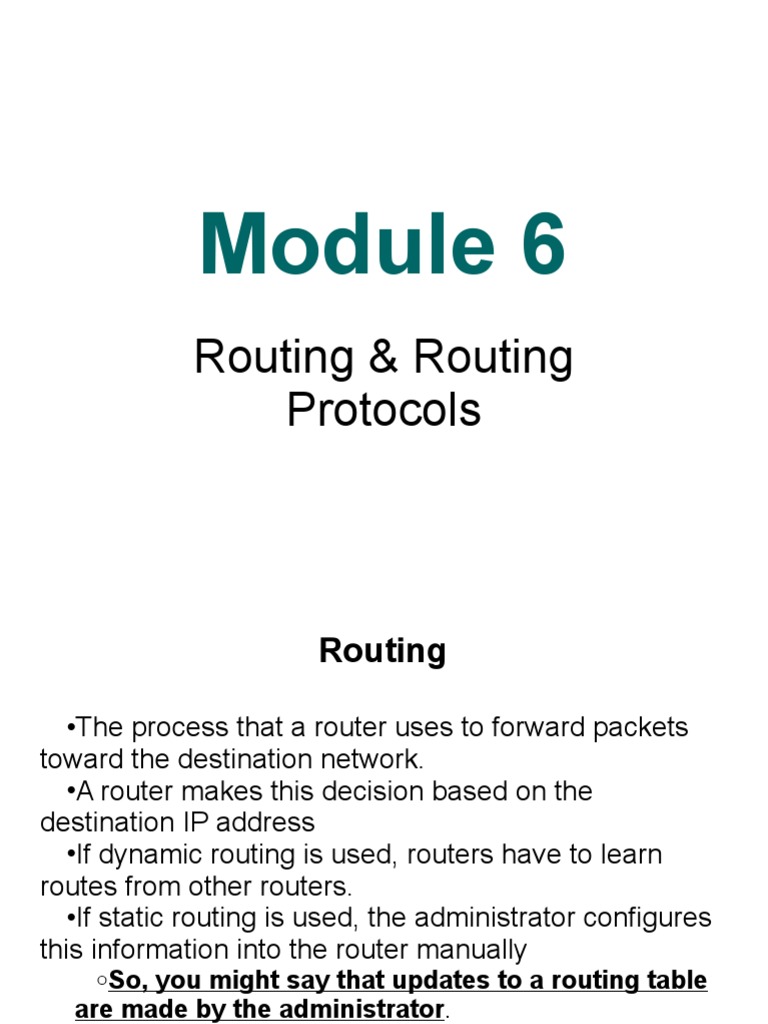 Ccna2 - Mod6 - Routing & Routing Protocols | PDF | Routing | Router (Computing)