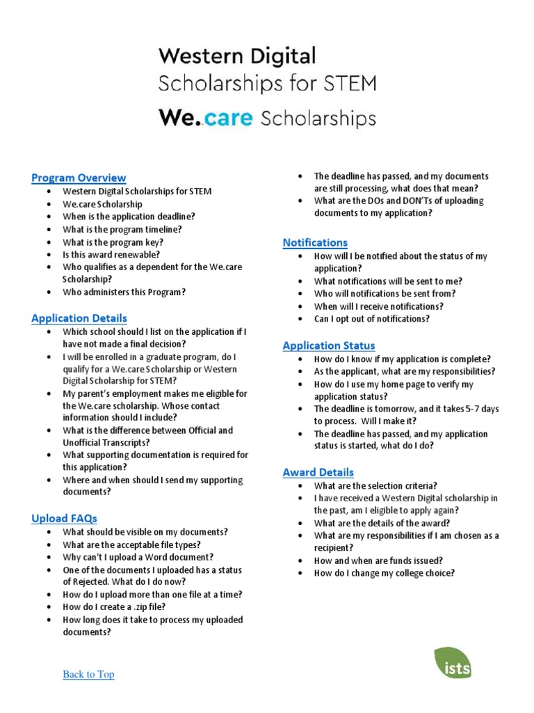 2020-21 Western Digital Scholarships For STEM We - Care Scholarships ...