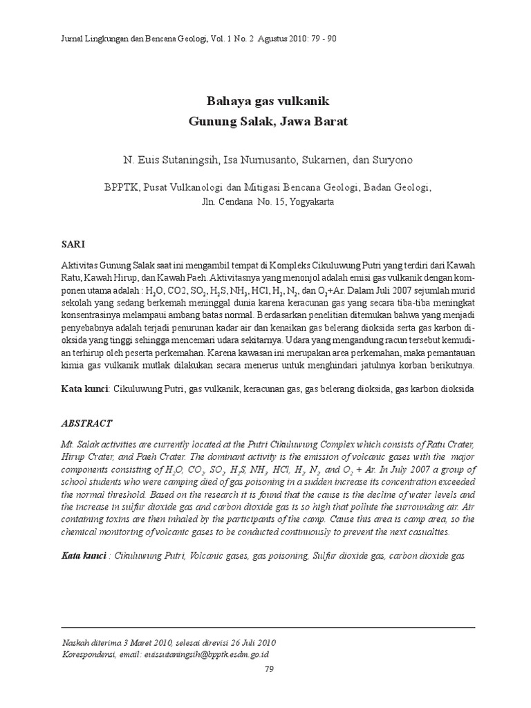 Bahaya Gas Vulkanik Gunung Salak, Jawa Barat | PDF | Sains & Matematika