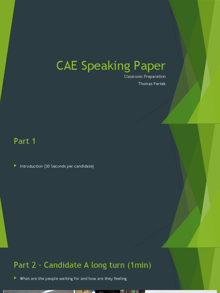 CAE Speaking Paper in Class | PDF