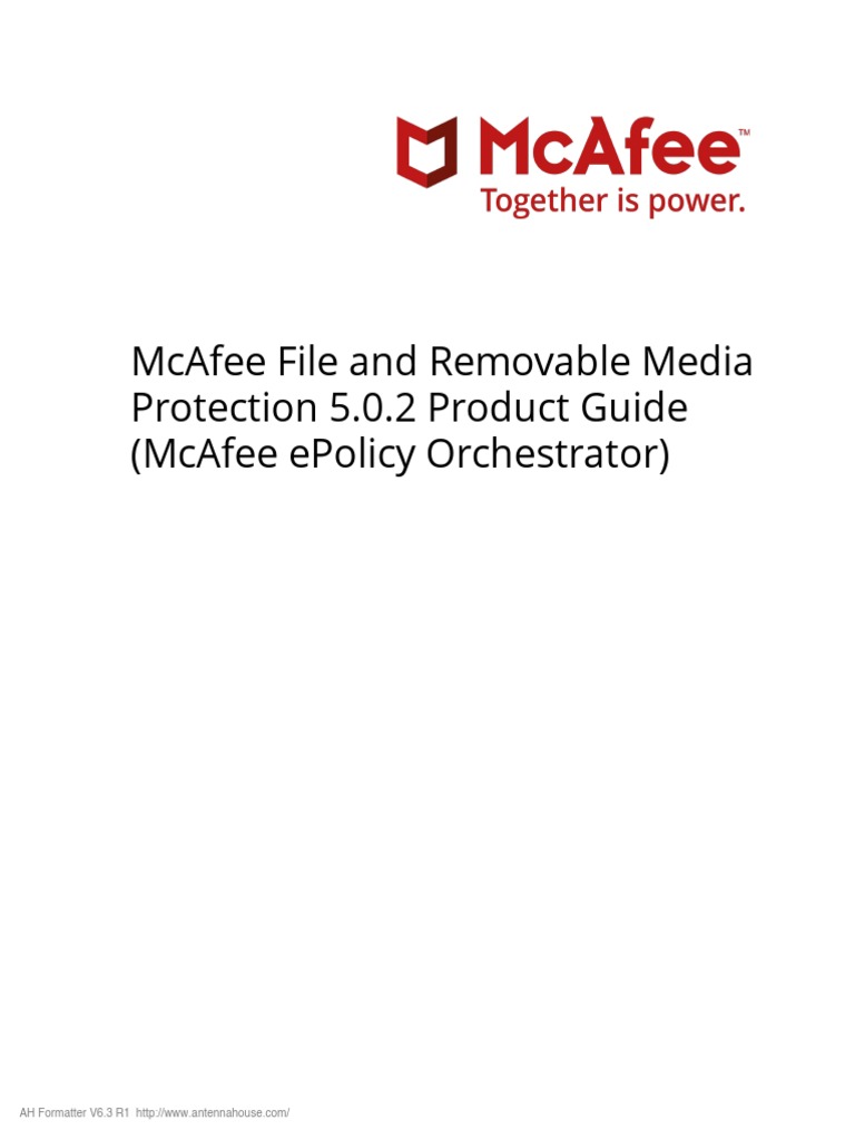 Mcafee File and Removable Media Protection 5.0.2 Product Guide (Mcafee ...