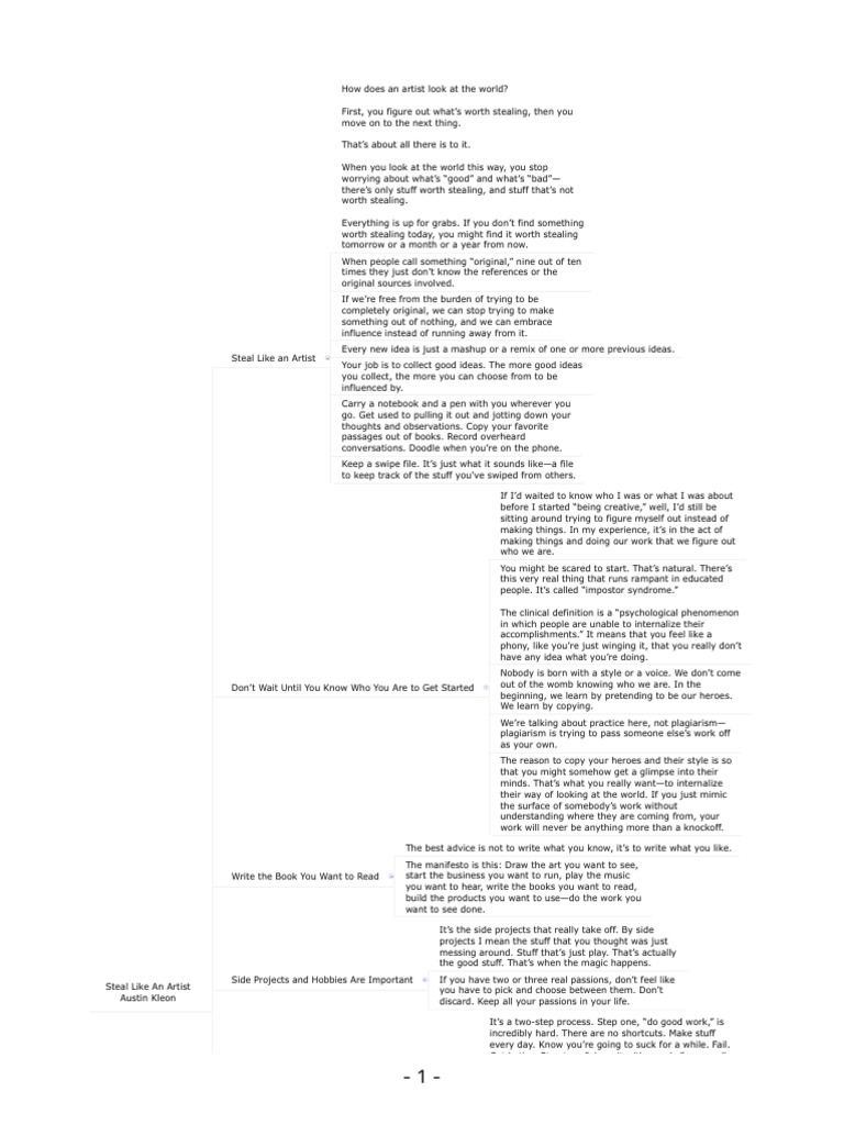 Steal Like An Artist by Austin Kleon | PDF
