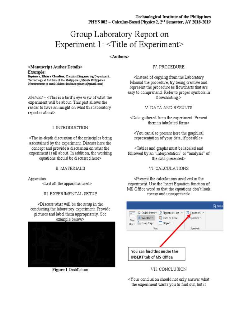 Group Laboratory Report Format | PDF | Experiment | Laboratories Group Laboratory Report Format | PDF | Experiment | Laboratories