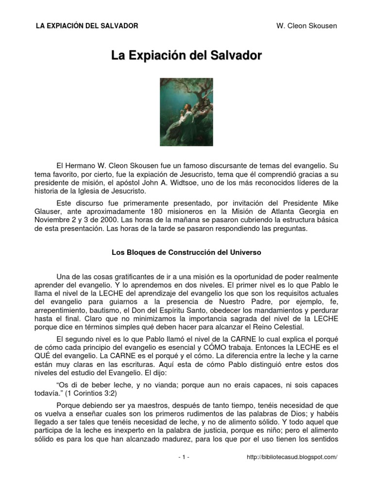 La Expiacion Del Salvador Por El Hermano W. Cleon Skousen | PDF ...