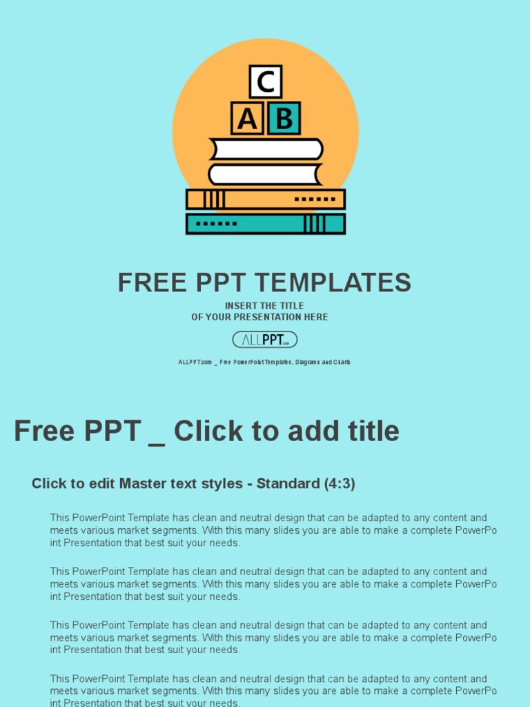 Alphabet Letter ABC Blocks On Books PowerPoint Templates Standard | PDF ...