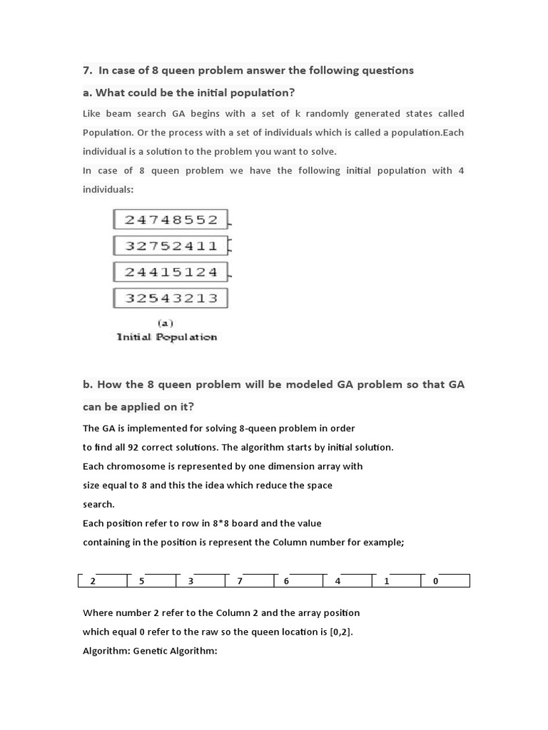 8 Queen Problem | PDF | Mutation | Algorithms And Data Structures