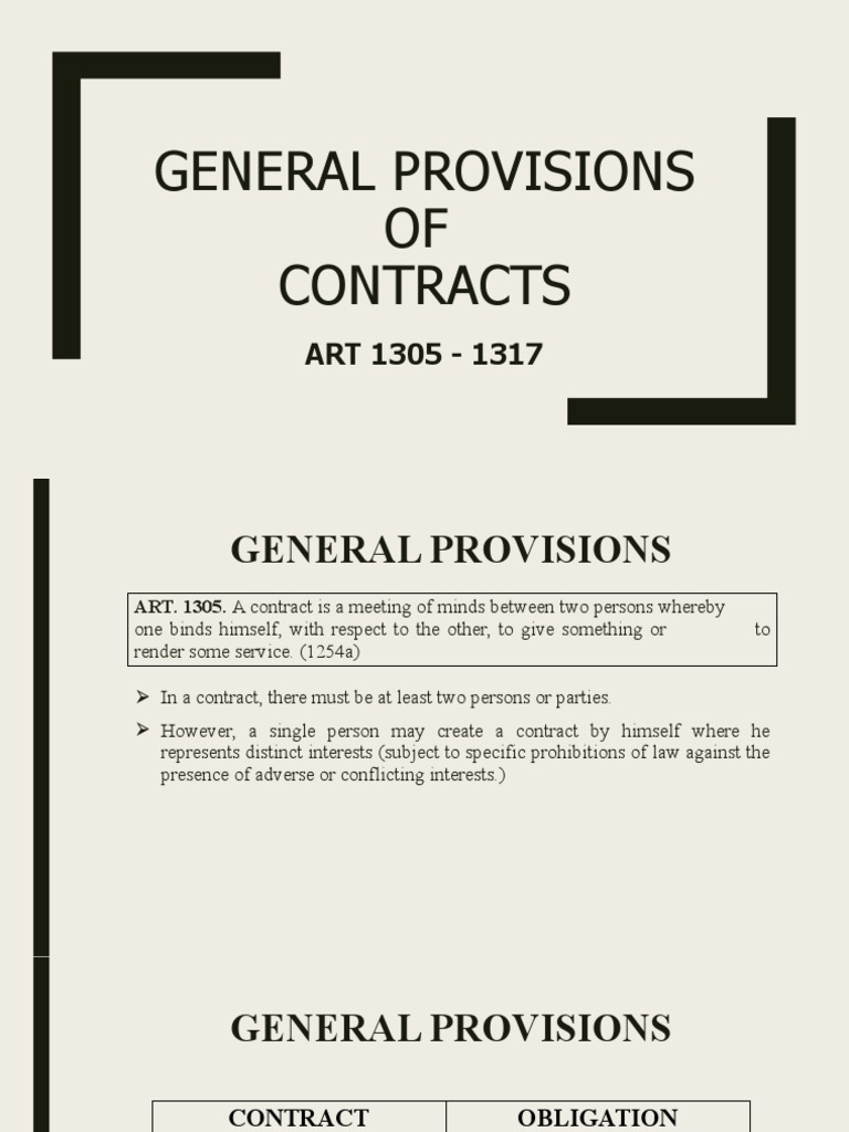 General Provisions OF Contracts | PDF | Lawsuit | Interest