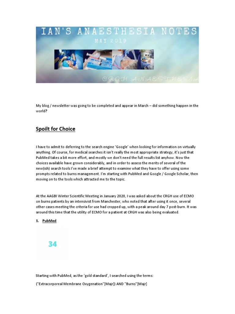 Anaesthesia Newsletter May 2020 | PDF | Blood Pressure | Pub Med