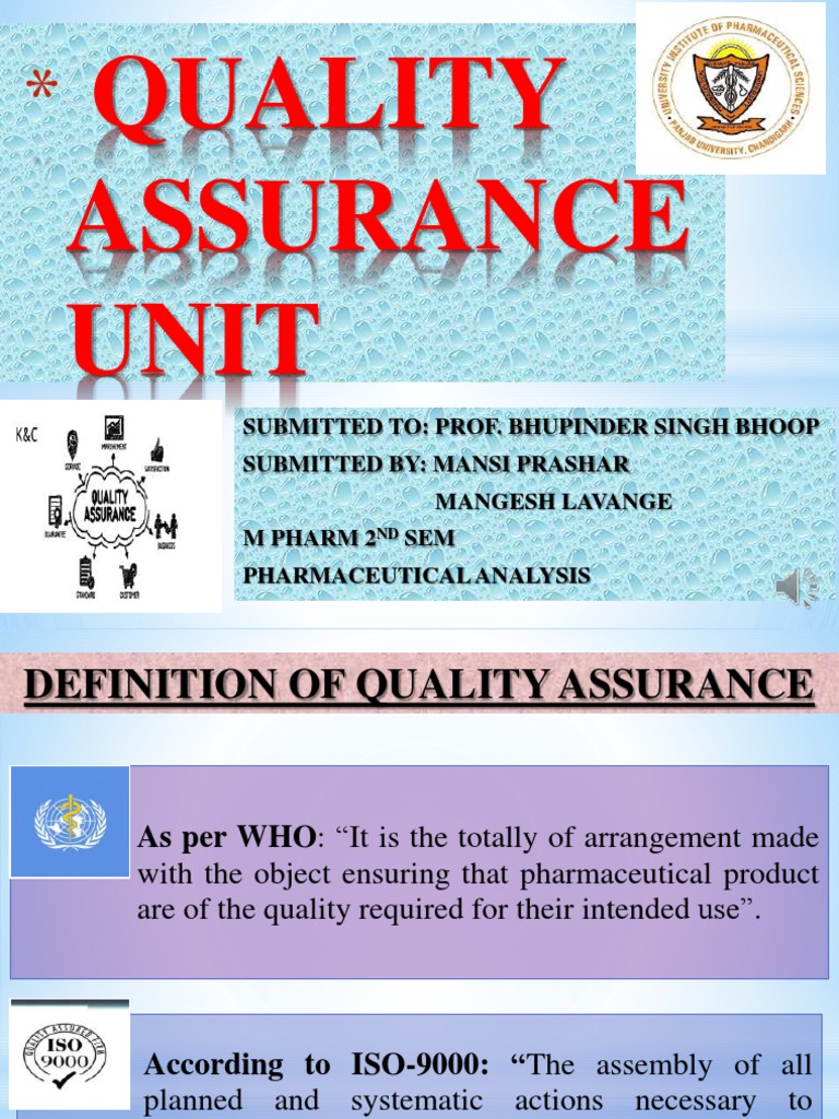 Mangesh and Mansi Quality Assurance Unit | PDF | Quality Assurance | Calibration